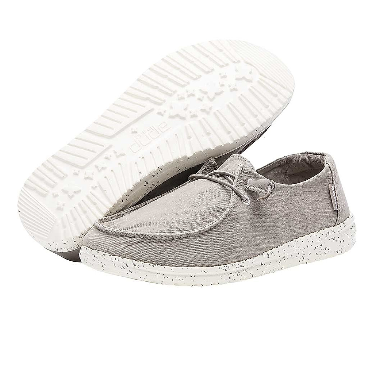 Hey Dude Women's Wendy Grey Size 6 | Women’s Shoes | Women’s Lace Up Loafers | Comfortable & Light-Weight