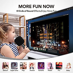 MAONO Bluetooth Karaoke Microphone for Kids, MKP100 Portable 3 in 1 Wireless Handheld Mic with Speaker and Recording for Smartphones,Computers, Car Kids,Party,Gift to Family and Friends(Black)