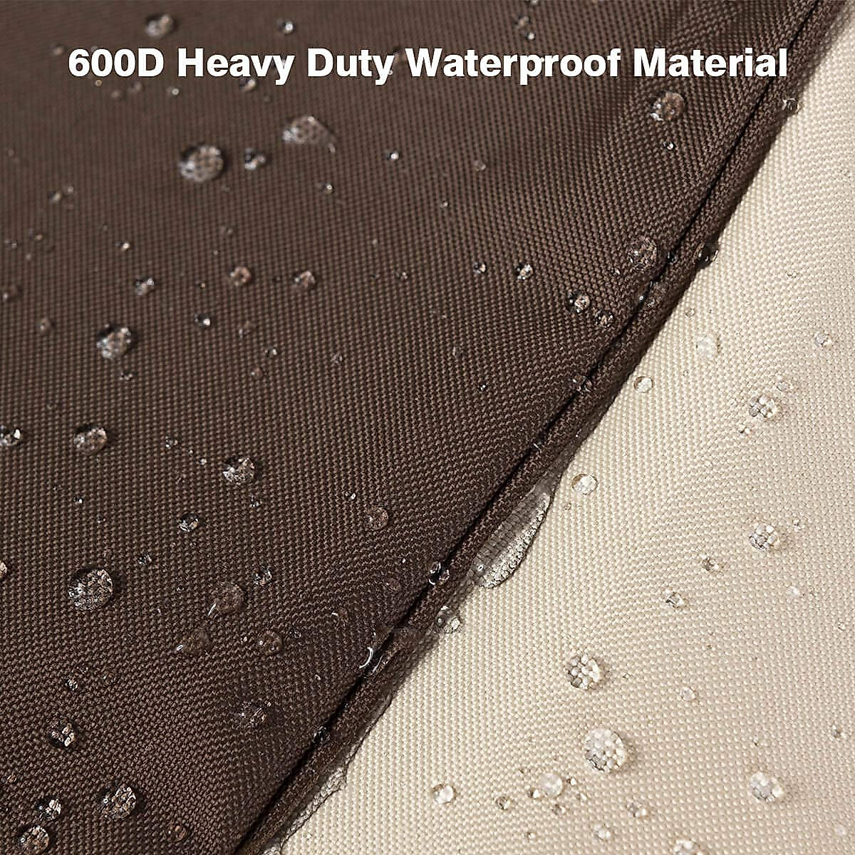 Vailge Waterproof Patio Chaise Lounge Cover, 600D Heavy Duty Outdoor Lounge Chair Covers,UV Resistant Patio Furniture Covers,2 Pack-Medium,Beige & Brown