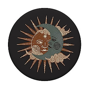 Sun and Moon Illustation Astrology PopSockets Standard PopGrip