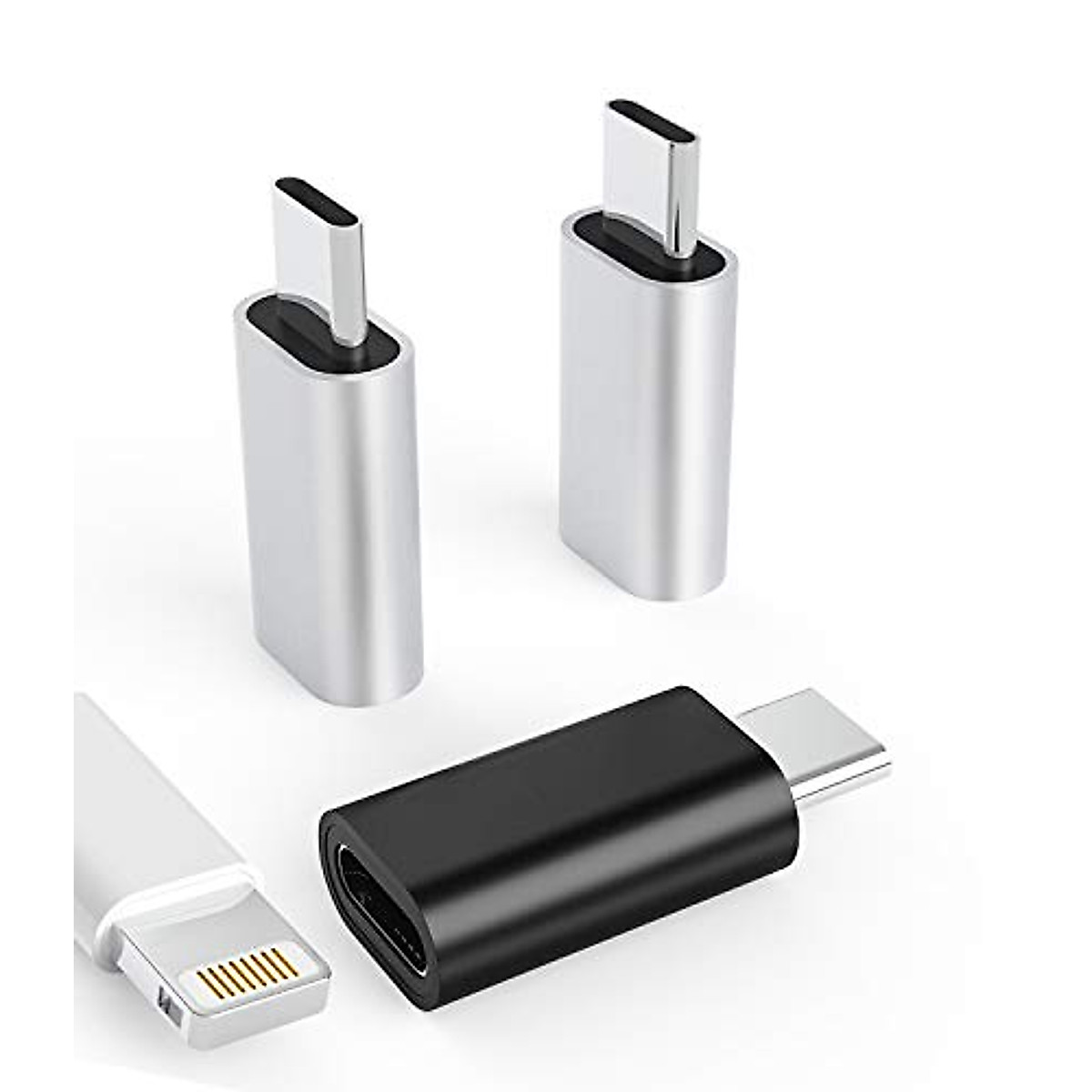 3Pack Lightning Female to USB-C Male Adapter,Type Charging for Samsung Galaxy S20 Ultra Z Flip Note S10 S9 Plus Google Pixel 5XL Compatible with Cable Converter Connector Charger LG Ipad Pro Air4 2020