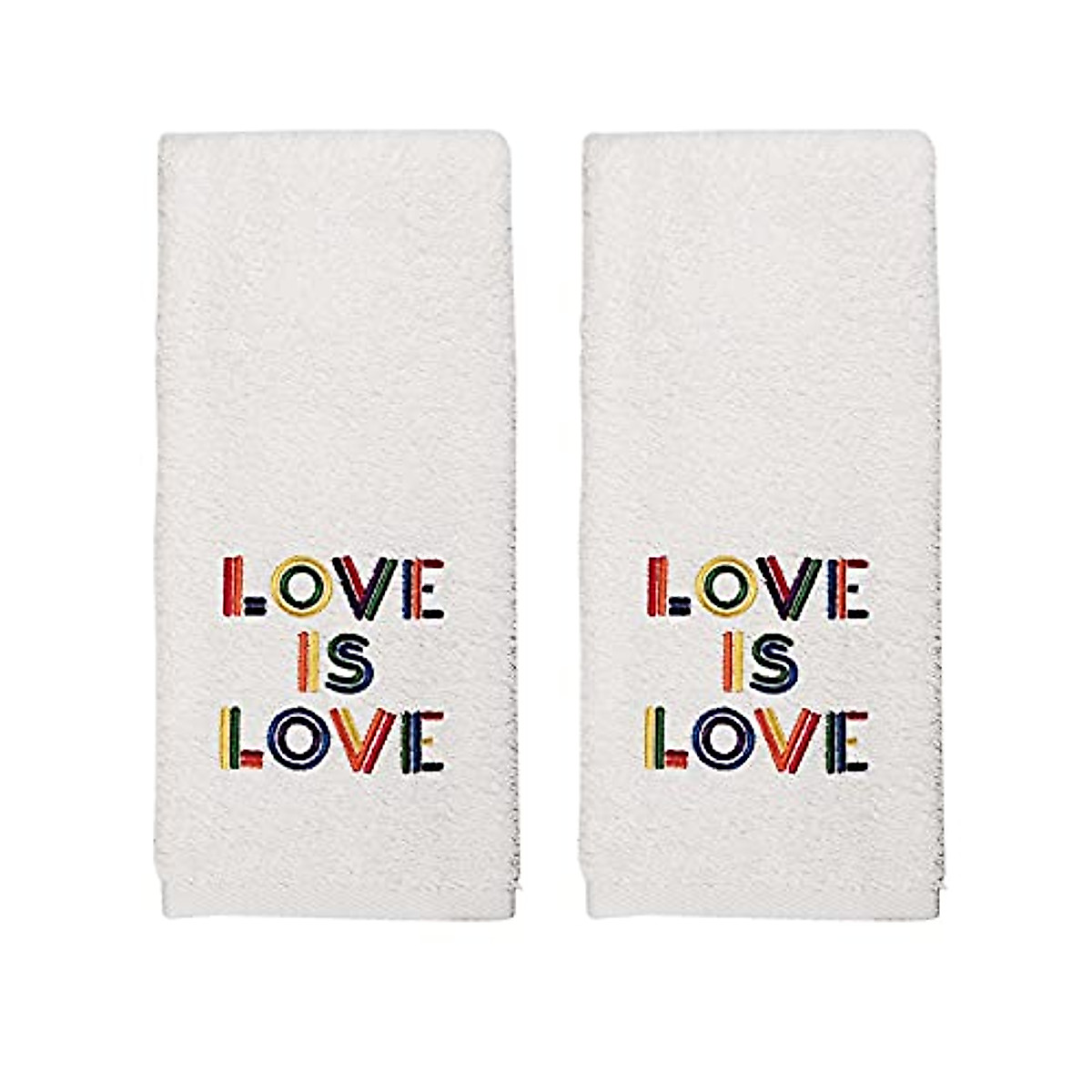 Avanti Linens - 2-Piece Hand Towel Set, Soft & Absorbent Cotton Towels (Pride Collection, Love)