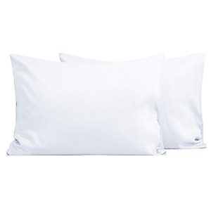 FLXXIE 2 Pack Microfiber Toddler Pillowcases, 14 x 20 Inches Fits Baby Pillow Sized 12 x 16, 13 x 18 or 14 x 20, Soft and Cozy Small Travel Pillow Covers with Envelope Closure, White