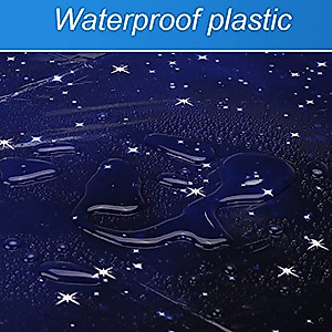 Blue Space Tablecloths for Parties, Starry Night Tablecloth Decorations Plastic Galaxy Table Cover Space Stars Theme Party Supplies for Birthday Home Decorations, 54 x 108 Inch (1 Piece)