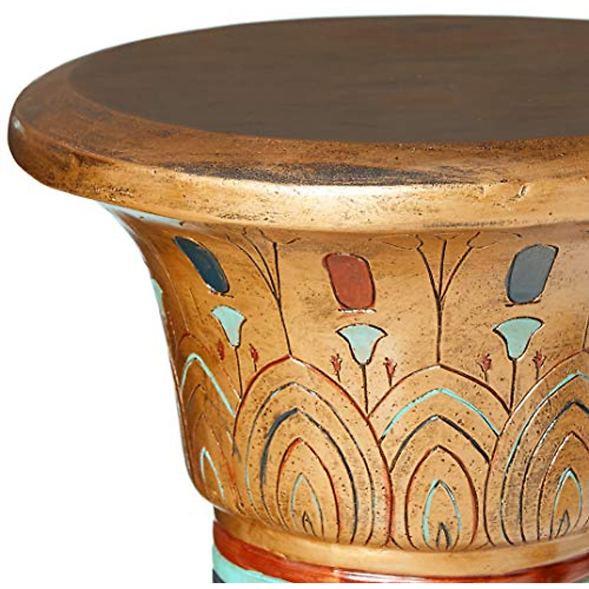 Design Toscano Golden Pedastal of The Egyptian Kings Sculptural Column, full color