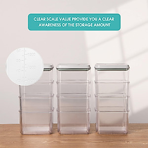 Vhorate Pop Up Food Storage Containers with Lids, Pop top food storage containers for Pantry Kitchen, Airtight Container Sets With Label BPA Free 8PCS