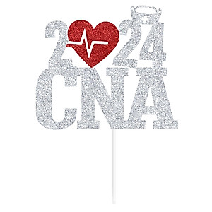 2024 CNA Cake Topper, Nurse Décor, Certified Nursing Assistant, Medical Nursing School Graduation Party Decorations Supplies