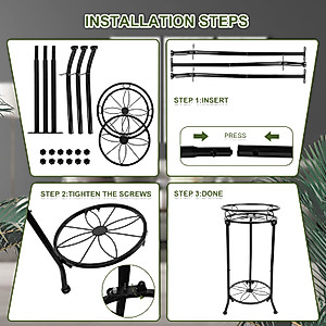 Plant Stands Indoor,Tall Metal Potted Plant Display Holder 2 Tier Patio Flower Pot Stands Anti-Rust Heavy Duty Multiple Stand Holder Shelf Rack(20.3'')