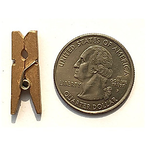 LWR CRAFTS Wooden Mini Clothespins 500 Per Pack 1" 2.5cm (Golden)