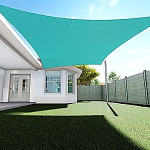 TANG Sunshades Depot 10' x 10' Solid Turquoise Sun Shade Sail Square Permeable Canopy Customize Commercial Standard 180 GSM HDPE