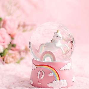 Unicorn Snow Globe for Kids - Christmas Snow Globes for Girls, Music Snowglobe for Women Daughter Granddaughter, Pink Valentine Gift for Mom Granddaughter Sister Birthday Presents