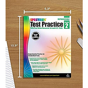 Spectrum Test Prep Grade 2 Workbook, Ages 7-8, Reading Comprehension, Language Arts & Math Workbook, Grammar, Vocabulary, Addition, Subtraction, Writing Practice Tests, 2nd Grade Test Prep Workbook
