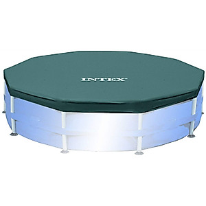 Intex Pool Ladder for 48 Inch Wall Pools & 15' Pool Debris Cover w/ Drain Holes