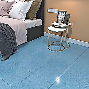 WESTICK Blue Peel & Stick Floor Tiles - Waterproof, Self-Adhesive, Removable Vinyl Tiles - Thick & Durable - 20 Pack (12x12 in) for Bathroom & Kitchen