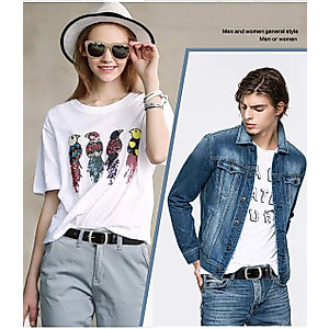 Ssumday 2 Pack Women's Womens Girl Female Ladies Black Brown Waist Leather Belts for Jeans Pants Dress Dresses with Fashion Pin Buckle(RZKBR-M)