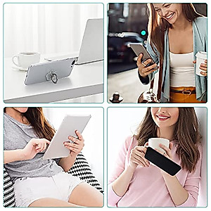 Cobee Finger Kickstand Cell Phone Ring, 2pcs Flower Shaped Transparent Phone Ring Holders, Bling Phone Ring Holder, 360 Degree Rotation Clear Glitter Finger Mount Cell Phone Finger Holder