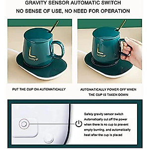 MWNAGO Coffee Mug Warmer Set with Cup, Electric Coffee Warmer for Desk with Auto Shut Off, Smart Cup Warmer Set with Cup for Heating Coffee, Beverage, Milk, Tea and Hot Chocolate