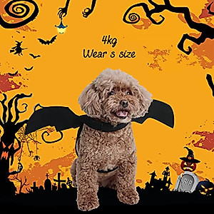 LUZGAT Dog Halloween Costumes Bat Wings for Small Large Dogs Cats Cosplay Funny Boy Accessories Party Clothes 17"x8"