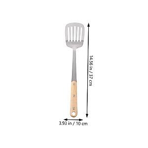 HOMSFOU 3 Sets Shovel Metal Cooking Spoons Stir Fry Spatula Handle Spatula Egg Spatula Wok Turner Spatula Turner Skimmer Ladle Non Stick Pan for Eggs Kitchen Utensils Soup Set Log Barbecue