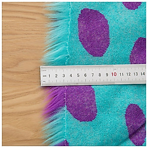 Blue and Purple Monsters Print Fabric with Wave Soft Low Pile Faux Fur 63" Width - Sold by The Yard for DIY Halloween Winter Costume Gnome Beard Miniature Dolls Costume Rugs Mat