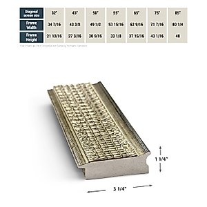 Deco TV Frames - Gatsby Silver Smart Frame Compatible ONLY with Samsung The Frame TV (3" Color Chip, 3" Sample)