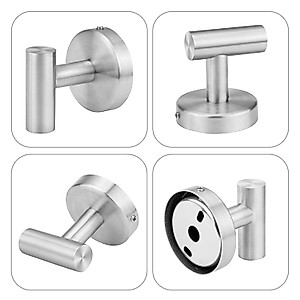 Ravinte Towel Hooks 2 Pack Brushed Nickel Bathroom Towel Hooks Wall Towel Hooks SUS 304 Stainless Steel Silver Coat Robe Clothes Hook Holder Towel Hooks for Bathroom Wall Mounted