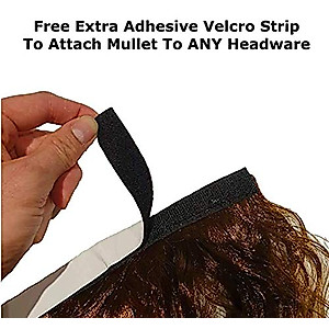 HandinHandCreations USA Stars and Stripes Brown King Mullet Hat Wig Merica 4th of July Hillbilly American Costume