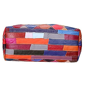 HESHE Women's Leather Shoulder Bags Cross Body Tote Handbags Purses with Flower Summer Style (Colorful-2B4021)