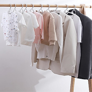 HGYZE Baby Closet Hangers with 42cm Customizable Separators for Nursery Drawer, Extendable Infant Pant Rack for Newborn Clothes -20pcs Grey Gifts & Deep Dividers for Girl Boy Toddler Kids Child