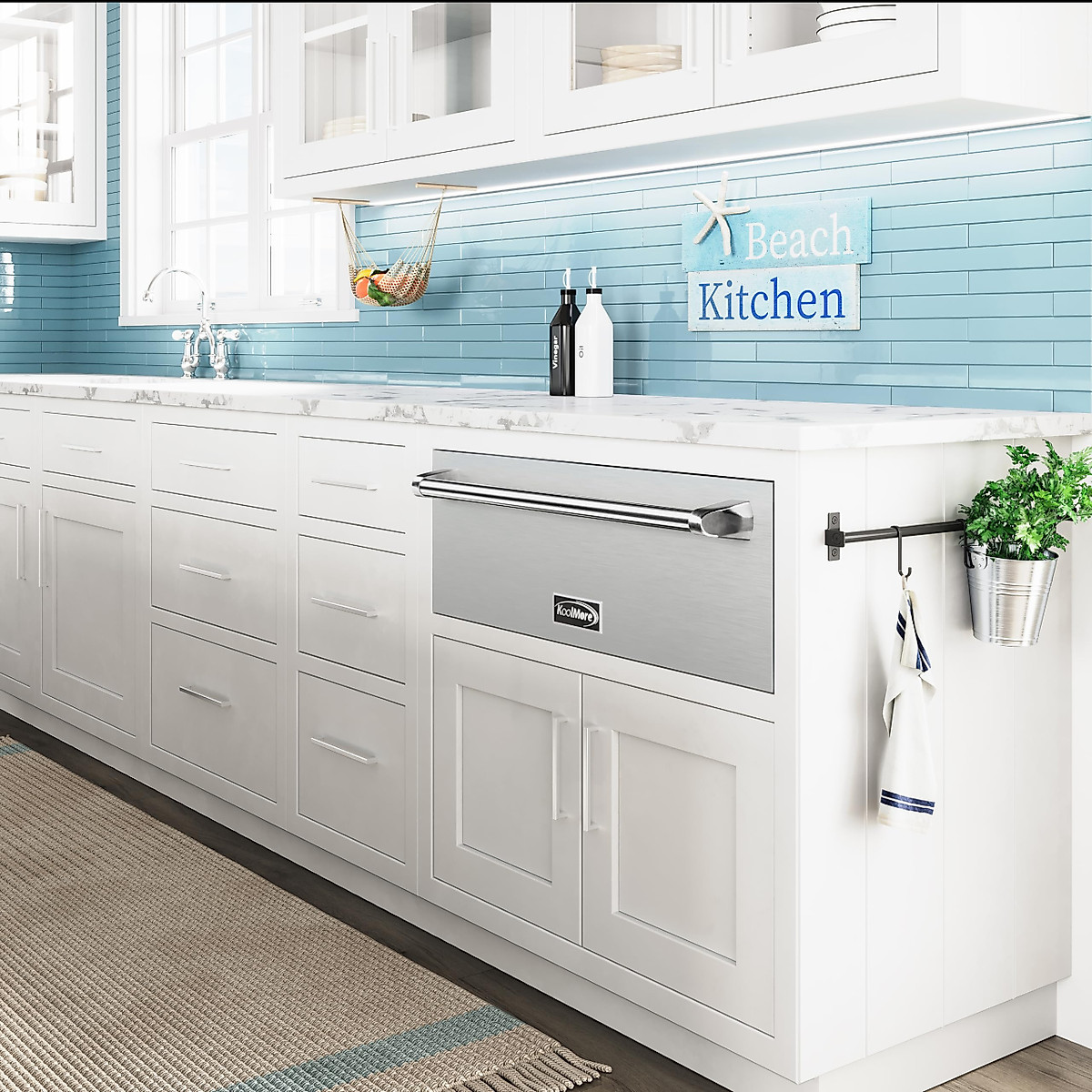 KoolMore 30 in. Built-in Residential Warming Drawer with Three Compartments in Stainless-Steel (KM-RWD-30SS)