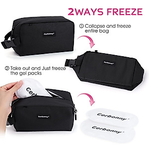 Cerbonny Small Cooler Bag Freezable Lunch Bag for Work School Travel,Leak-proof Small Lunch Bag,Small Insulated Bag For Kids/Adults,Freezable Snack Bag Fit For Yogurt (Black)