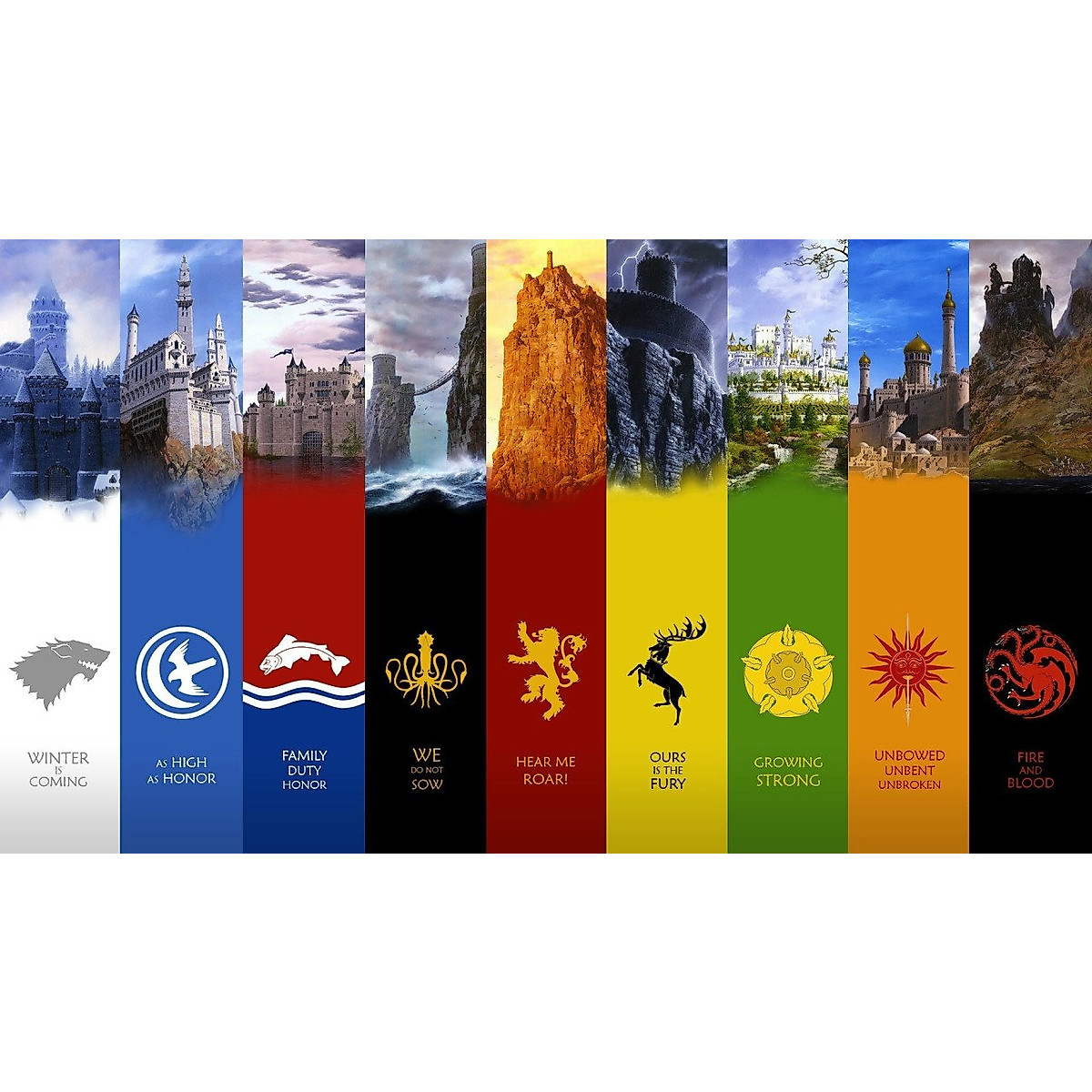 REINDEAR Game of Thrones House Sigil Crest Metal Keychain