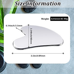 Nuanchu Stainless Steel Gua Sha Facial Tools Guasha for Face Metal Gua Sha Tighten Skin Massage Guasha Beauty Tool for Body Eyes Neck Massager with Travel Pouch Skin Care Gifts (Silver)