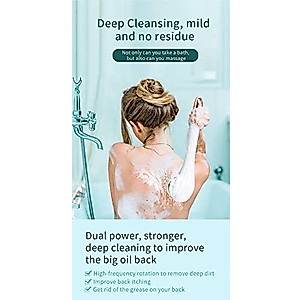 Body Brush Rechargeable, Electric Body Brush Set, Scrubber Shower Brush with Long Handle, Spin Skin Brush with 4 Brush Heads for Cleanse, Massage, exfoliate and Pamper Your Skin in The Shower (Pink)