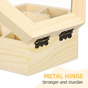 Healifty Necklace Box Unfinished Wooden Box Hexagon Jewelry Organizer Box 7 Compartments Trinket Box Treasure Storage Box for Bracelet Necklace Jewelry Storage Jewelry Box Small