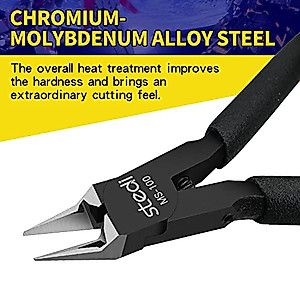 stedi 4.7-inch Model Nipper, with Sharp Thin Blade and Blade Case Plastic Model Tools, Sprue Cutter for Gundam Building Repairing and Fixing, Black