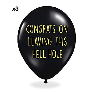 Office Leaver Going Away Funny Balloons - Pack of 12 Premium White And Black Balloons - Perfect For A Colleague Or Co-Worker