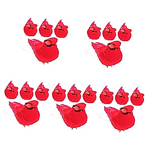 HOMSFOU 20 pcs Wedding Lifelike Decoration Mini on for Scene Small Home Ornament Gardens Fake Garden Fairy Decor Foams Indoor Simulation Foam Ornaments Red Love Outdoor Decorative