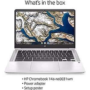 HP Chromebook 14A-NA0031WM 14" 4GB 64GB Intel Pentium Silver N5000 X4 1.1GHz Chrome OS, Silver