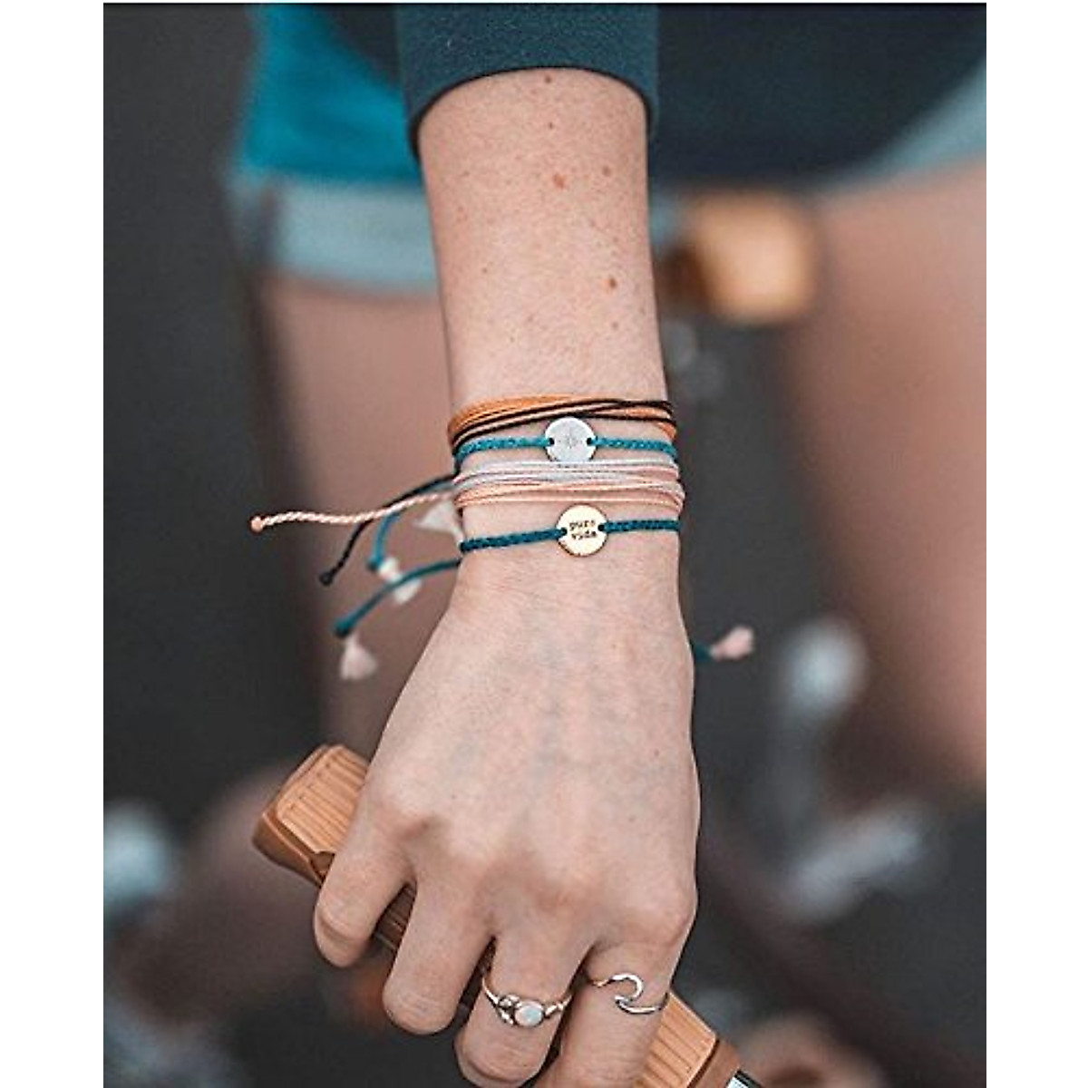 Pura Vida Sunset Bracelet - Iron-Coated Copper Charm, Adjustable Band - 100% Waterproof