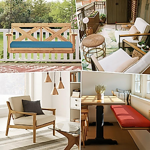 Custom Cushion Covers For Outdoor Indoor Furniture, Custom Size / Fabric / Shape For Bench / Chair Cushion Covers Replacement, Patio Cushion Slipcovers With Optional Anti-Slip bottom, Straps, Piping