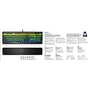SteelSeries Apex 5 - Hybrid Mechanical Gaming Keyboard - Per-Key RGB Illumination - Oled Smart display - English (QWERTY) Layout PC