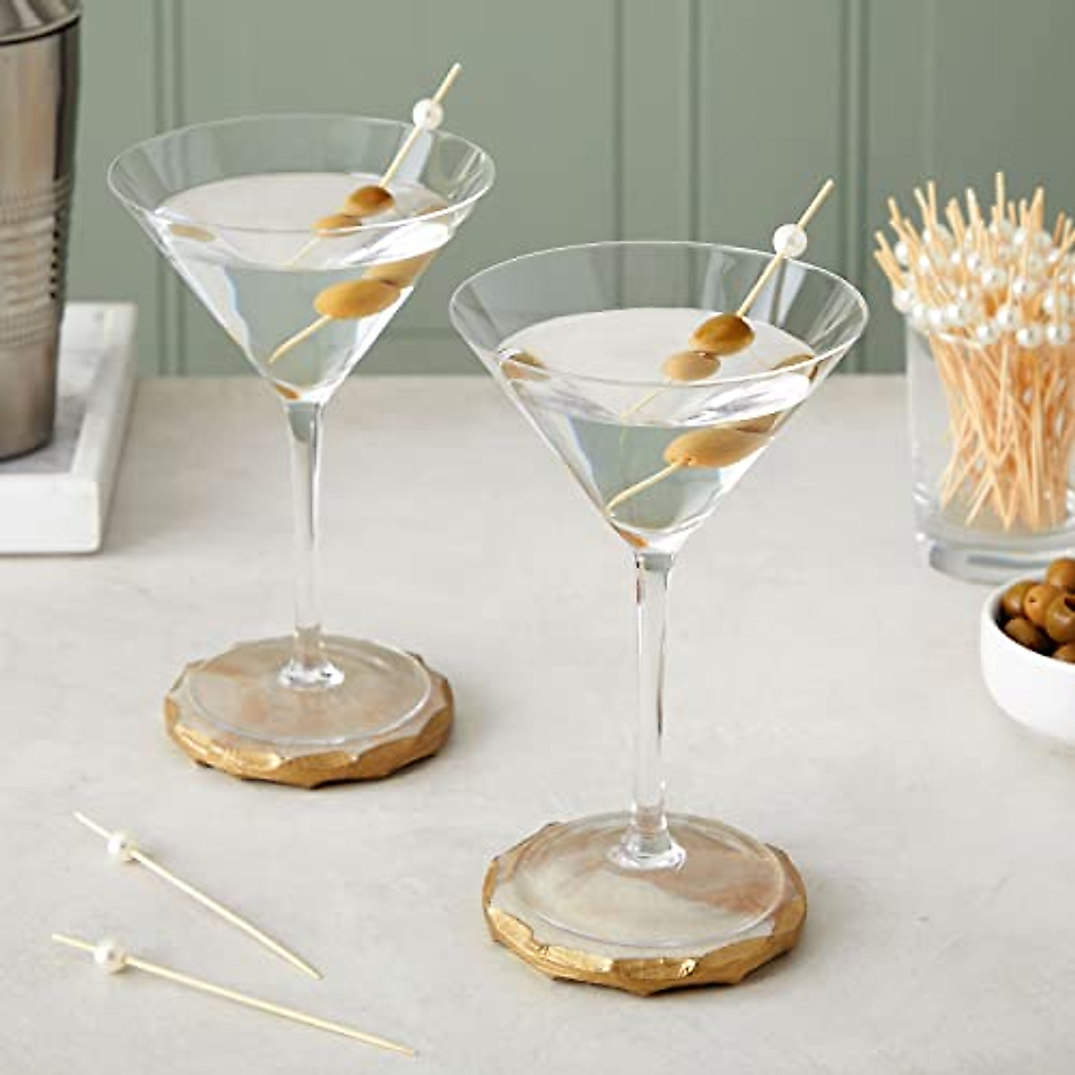 White Pearl Cocktail Picks, Bamboo Toothpicks (4.7 In, 150 Pack)