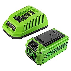 ANTRobut 40V 6.0Ah 29472 29462 Battery Replacement for 40V Greenworks Battery and Charger 29482 Compatible with Greenworks 40V Lithium-Ion Battery 29252 20202 22262 40V G-MAX Battery