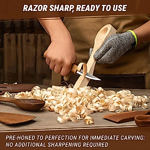 BeaverCraft Sloyd Knife C4s 3.14" Wood Carving Sloyd Knife with Leather Sheath for Whittling and Roughing for Beginners and Profi Durable High Carbon Steel - Spoon Carving Tools Thin Wood Working