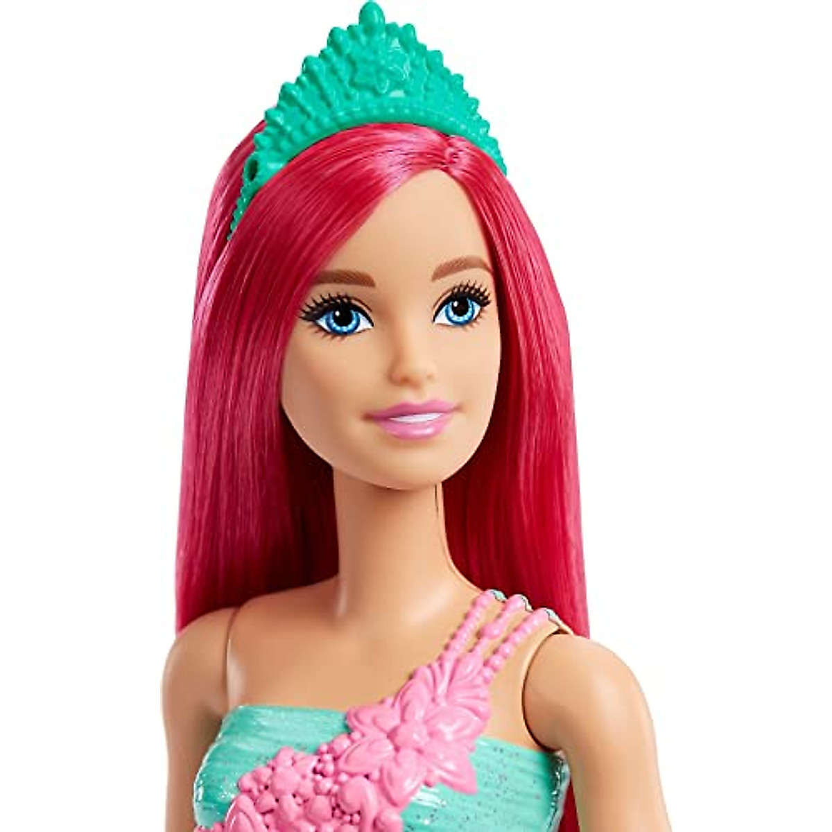 Barbie Dreamtopia Royal Doll with Dark-Pink Hair & Sparkly Bodice Wearing Removable Skirt, Shoes & Headband