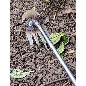 New Weeding Artifact Uprooting Weeding Tool, 16 Inch Weed Puller with 4 Teeth Manganese Steel Forged Hand Weeder, Say Goodbye to The Weeds with Weed Remover Hand Tool for Your Garden, Yard, and Farm