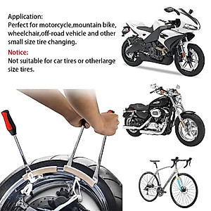 ASOOLL 11.5" 𝐓𝐢𝐫𝐞 𝐒𝐩𝐨𝐨𝐧𝐬 Motorcycle Tire Changer Tools Bike Tire Iron Levers Repair Kit with 3 Pcs Rim Protectors