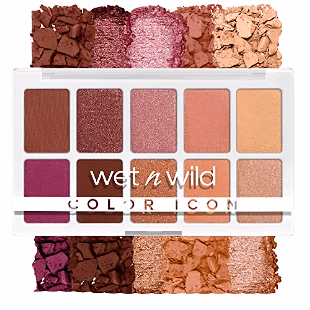 Eyeshadow By Wet n Wild Color Icon 10-Pan Eye Makeup Palette, Pink Heart And Sol, Long Lasting, Shimmer, Metallic, Glittery, Matte, Rich Smooth Pigment, Cruelty Free