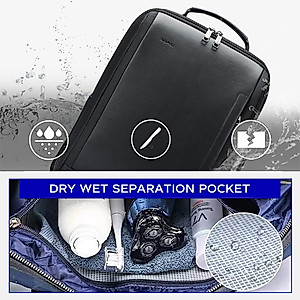 BOPAI Business Smart 15.6 inch Laptop Backpack Convertible expandable large Anti-Theft Rucksack USB Charging and Water Resistant Multi-Functional Travel Friendly Men Black Backpack